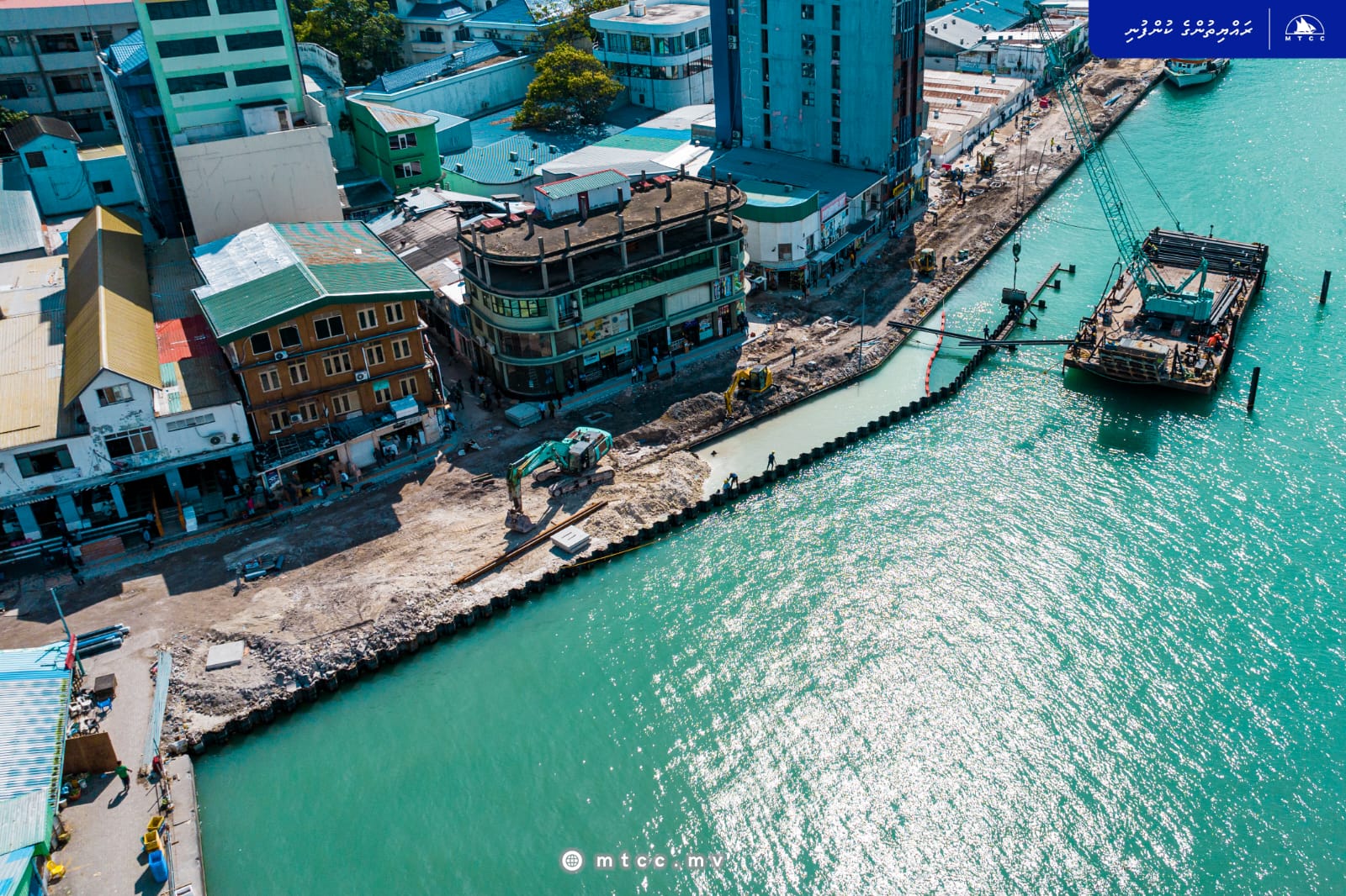 Malé Northside Road Upgrade Gains Speed: 85m Sheet Piling Done, Utility ...